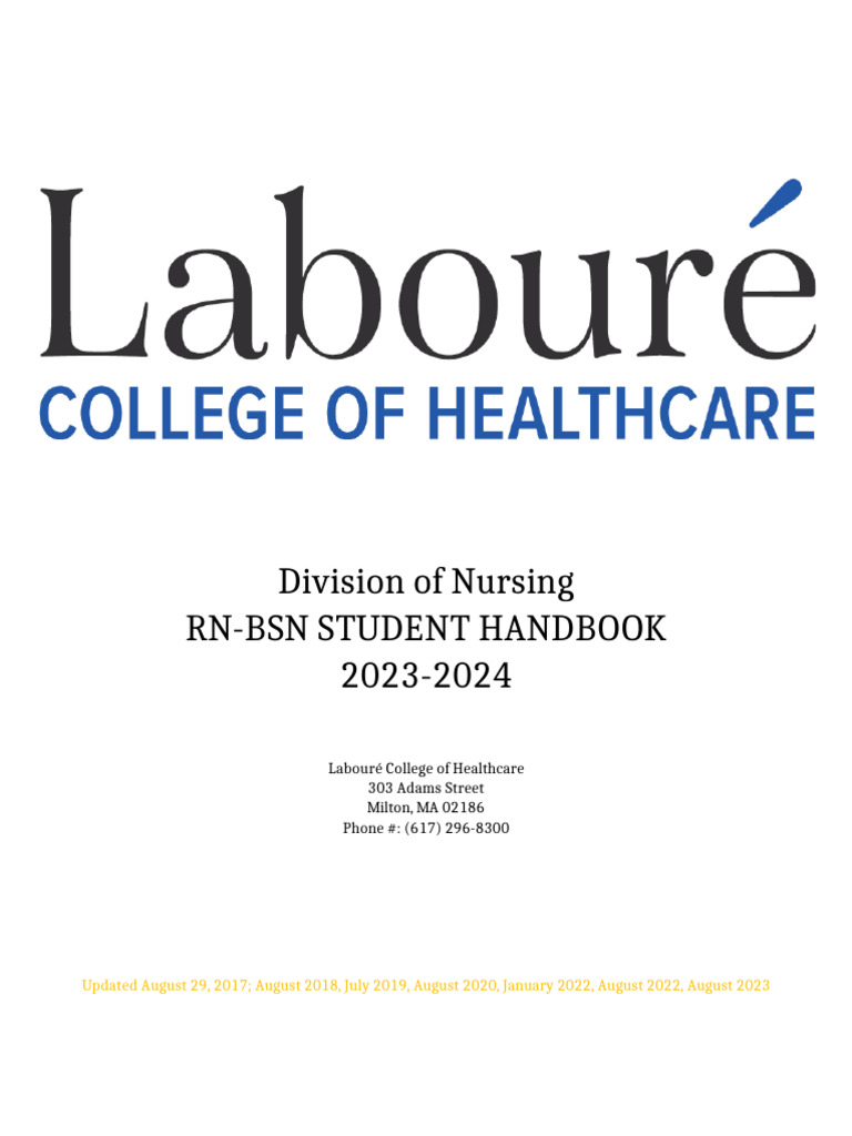 RN-BSN - Handbook 2023-2024 9.7.23 | PDF | Nursing | Health Care