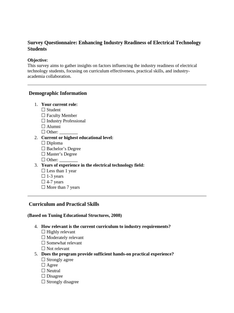 Survey Questionnaire 3 | PDF | Learning | Cognition
