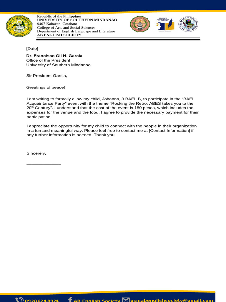 Abes Parents Letter | PDF