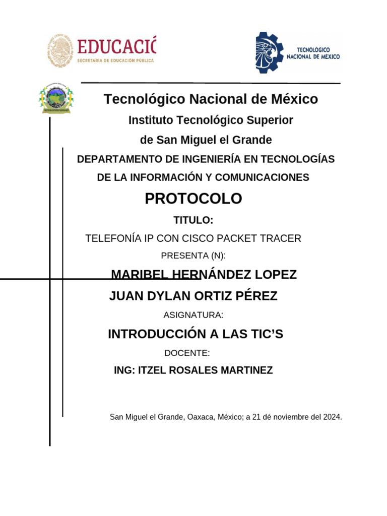 Reporte de Práctica (Maribel e Dylan) | PDF | Voz sobre IP | Red de computadoras