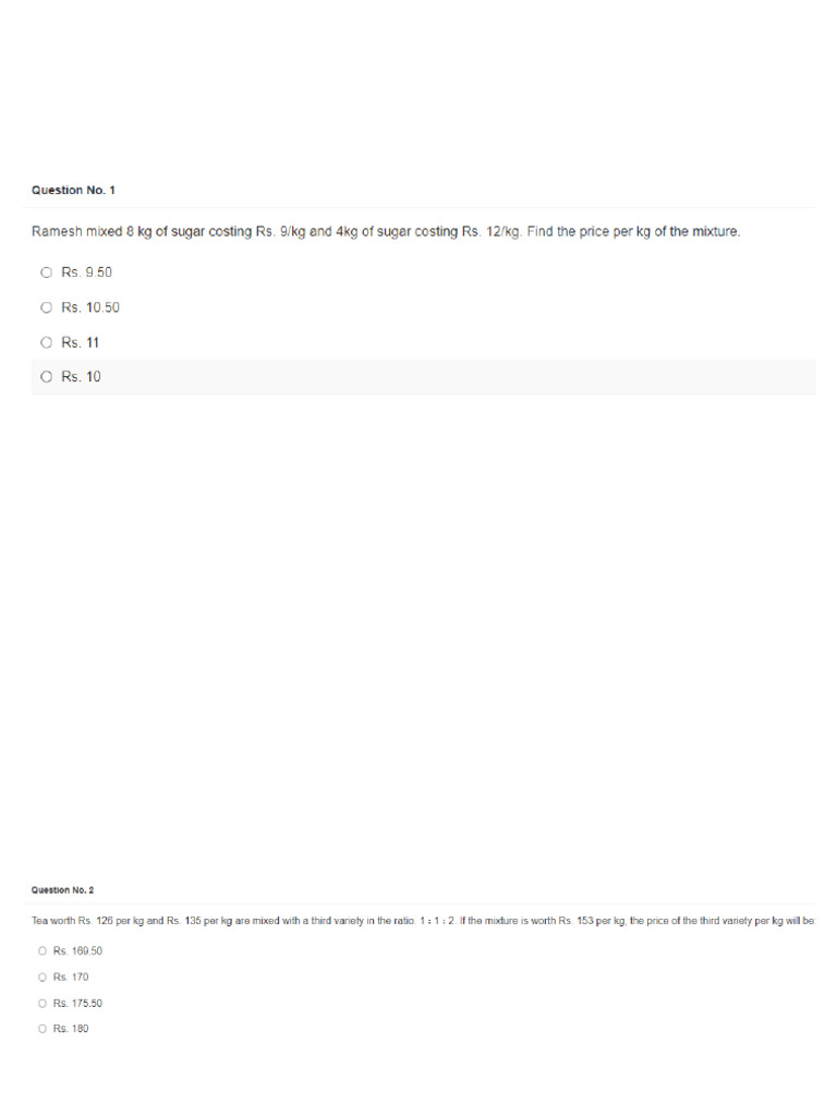 Mixture Problem II | PDF