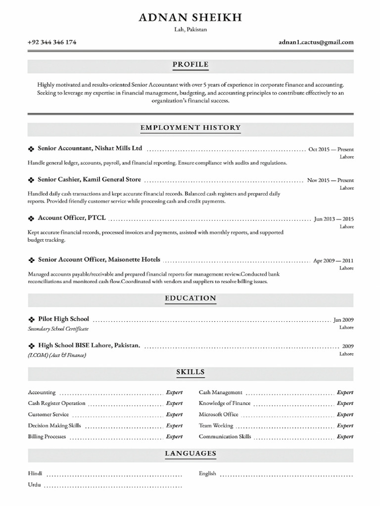 Resume (Adnan) | PDF