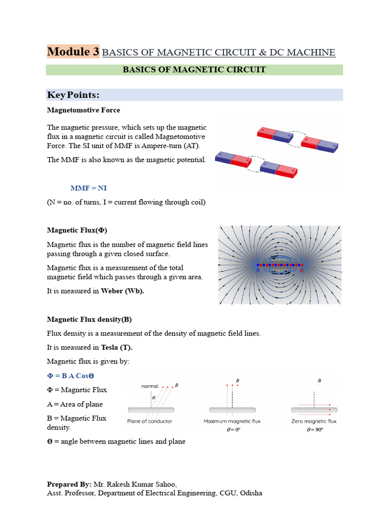 Magnetic Circuits and DC Motor Basics | PDF | Electric Motor | Electricity