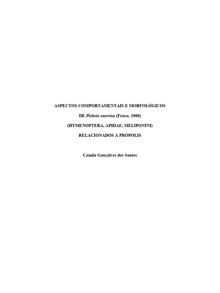 Plebeia Emerina | PDF | Abelhas