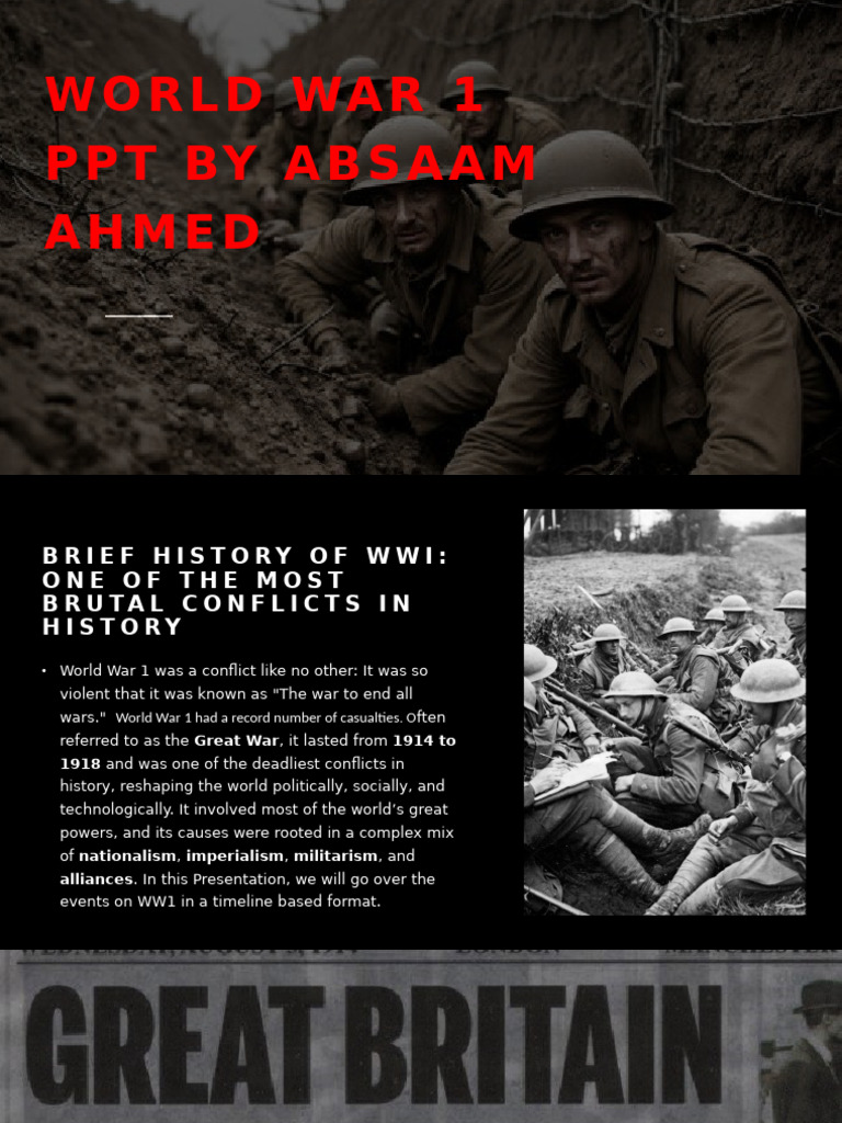 WW1 Presentation by Absaam Ahmed | PDF | German Empire | Western Front ...
