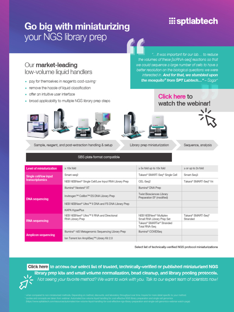 SPT - Miniaturization NGS Flyer-Digital (FINAL) | PDF | Dna Sequencing ...