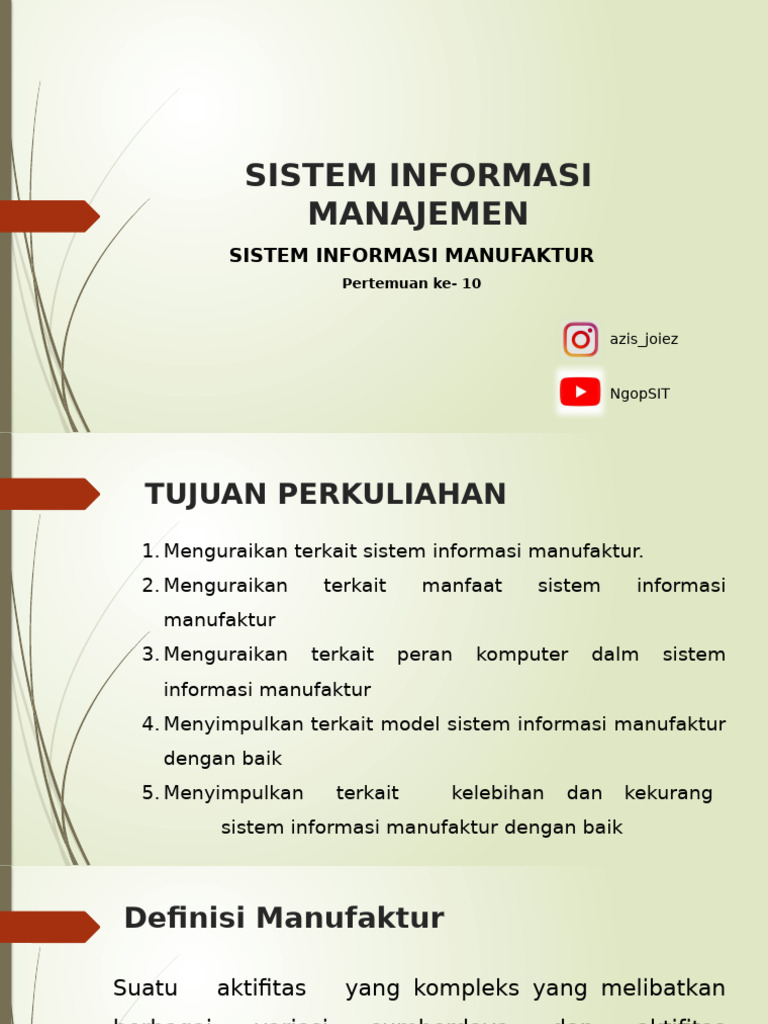 Manfaat dan Model Sistem Informasi Manufaktur | PDF