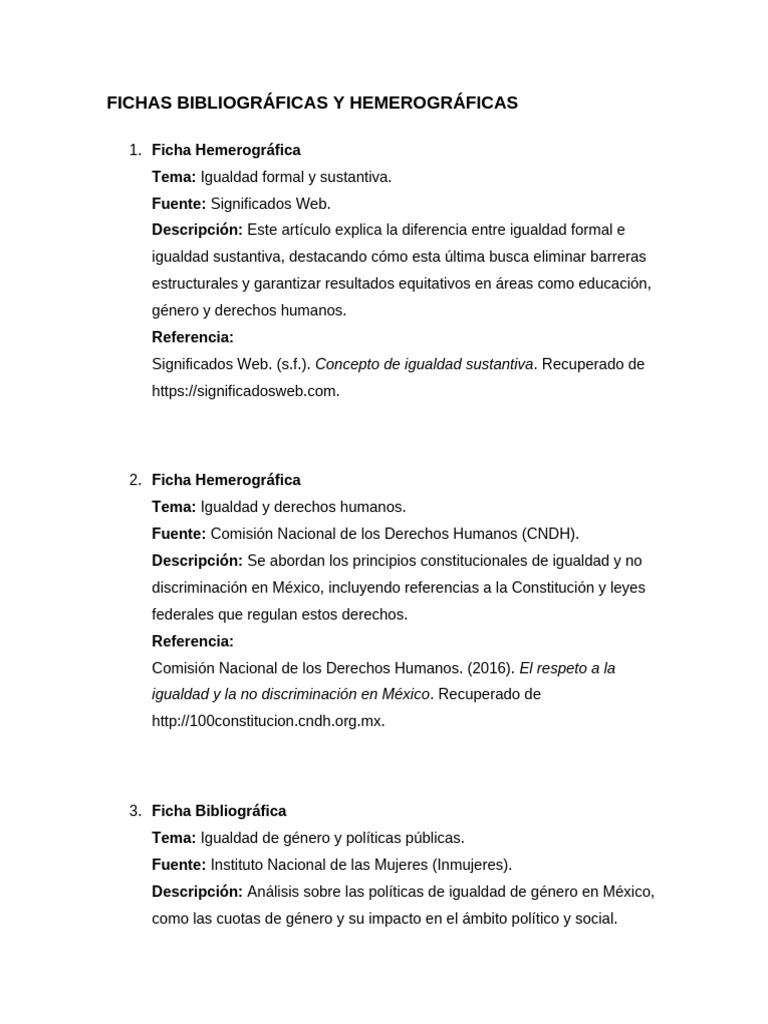 Fichas Bibliográficas y Hemerográficas | PDF