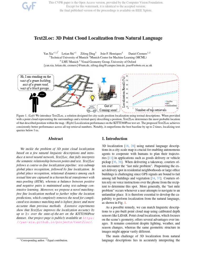 Xia Text2Loc 3D Point Cloud Localization From Natural Language CVPR 2024 Paper | PDF ...