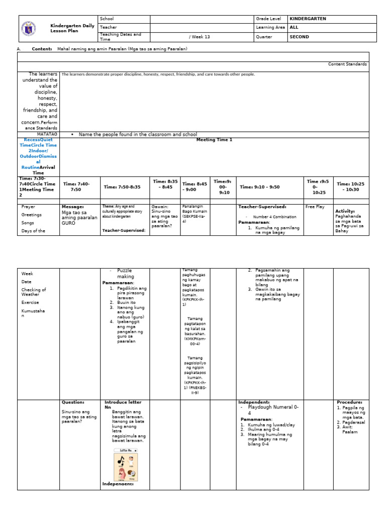 Kinder-New-DLL Week13 - Day1 | PDF