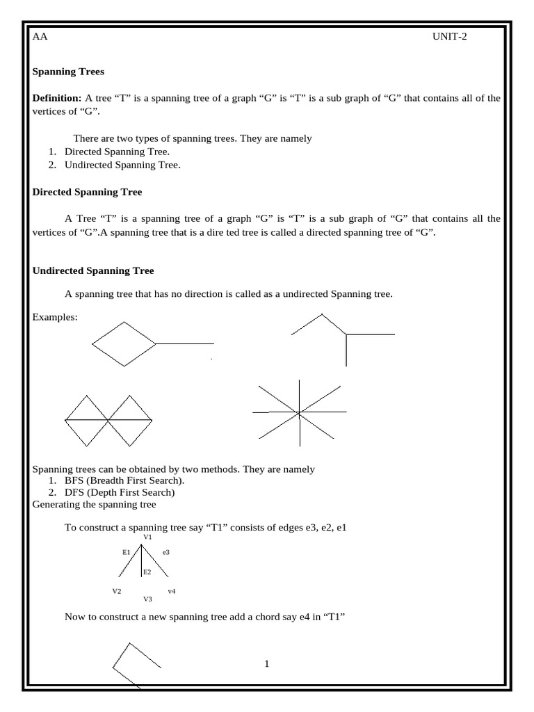 Spanning Trees | PDF | Visual Cortex | Vertex (Graph Theory)