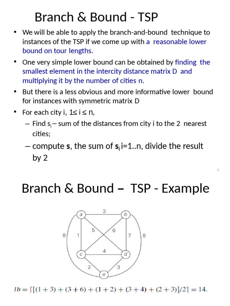 Branch & Bound - TSP | PDF