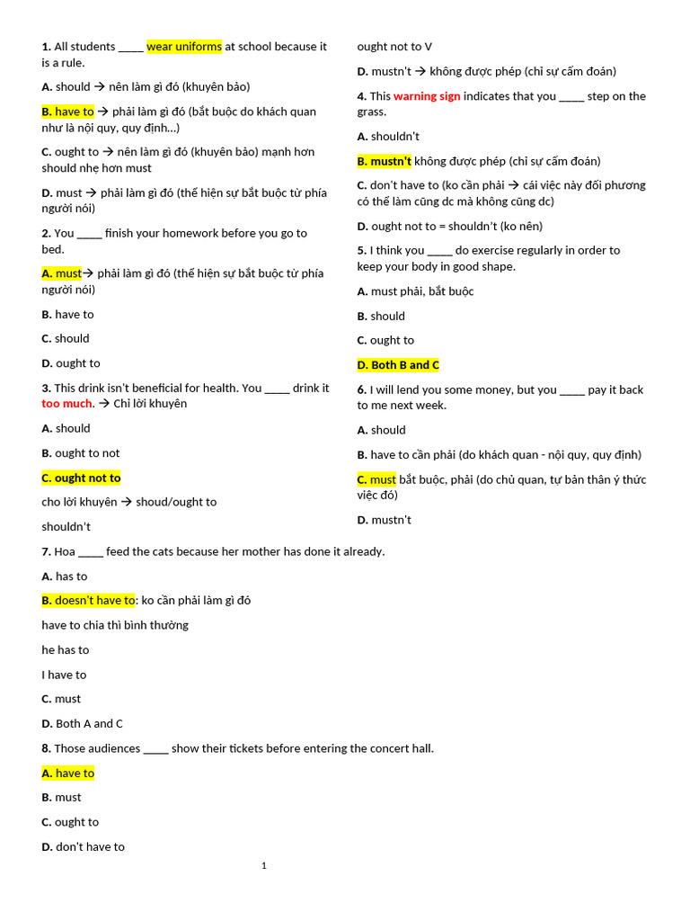 Bai Tap Dong Tu Khuyet Thieu Đăng Phú Đăng Quý | PDF