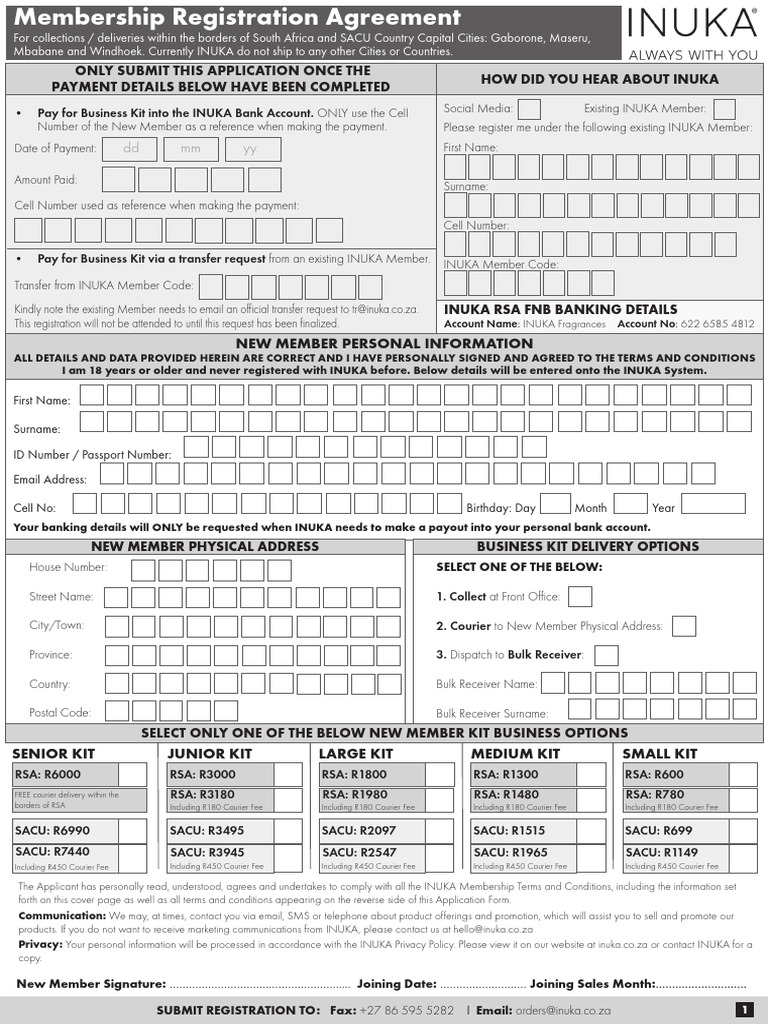 INUKA Registration Application Form | PDF | Tax Refund | Social Media