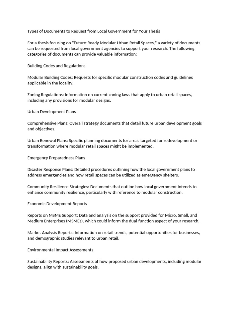 Types of Documents To Request From Local Government For Your Thesis ...