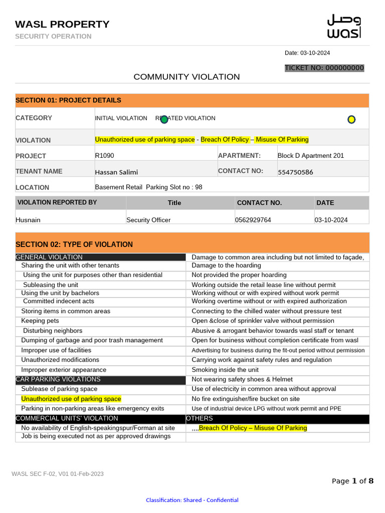 Wasl Property: Community Violation | PDF | Lease