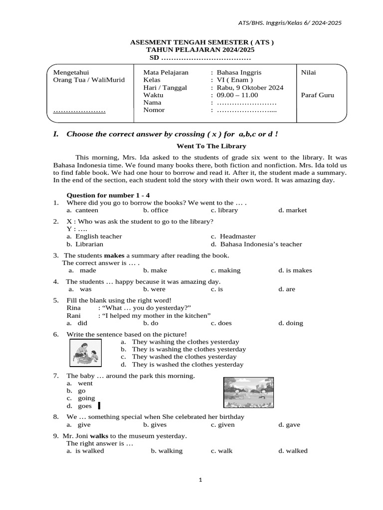 Kels 5 Ats B.inggris 2024 | PDF