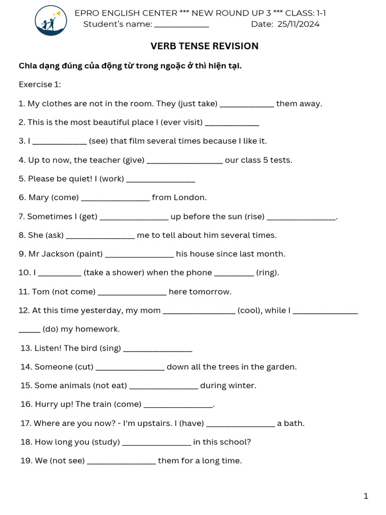 Lesson 48 - Panda - Verb Revision (HW) | PDF