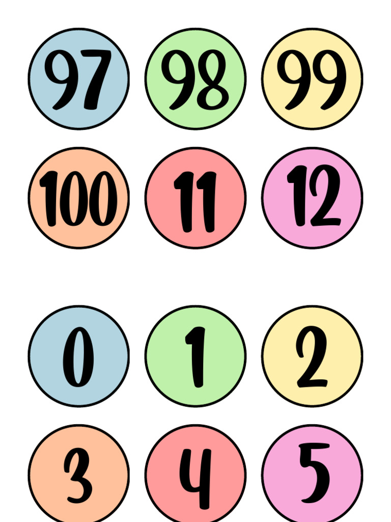 Numbers 1 To 100 Circle Flashcards - 20241110 - 195803 - 0000 | PDF