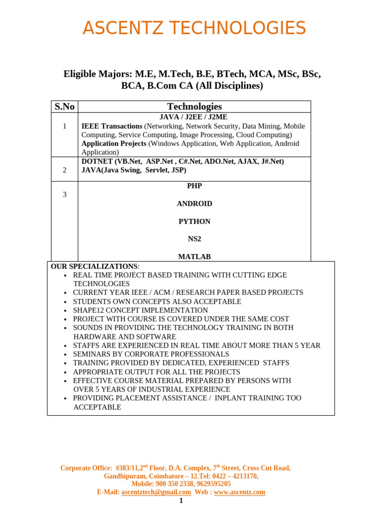 ASCENTZ IEEE Titles 2021 - 2022 | PDF | Cloud Computing | Machine Learning
