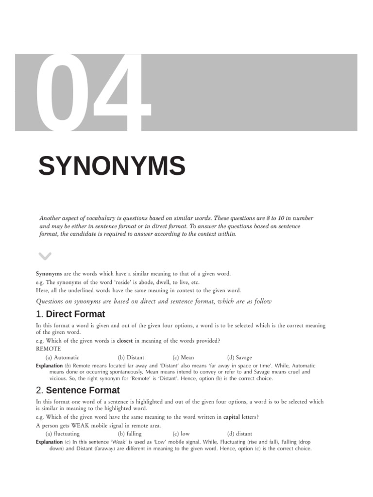 Synonms | PDF
