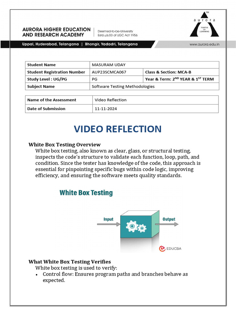 Video Reflection | PDF | Software Testing | Software Quality