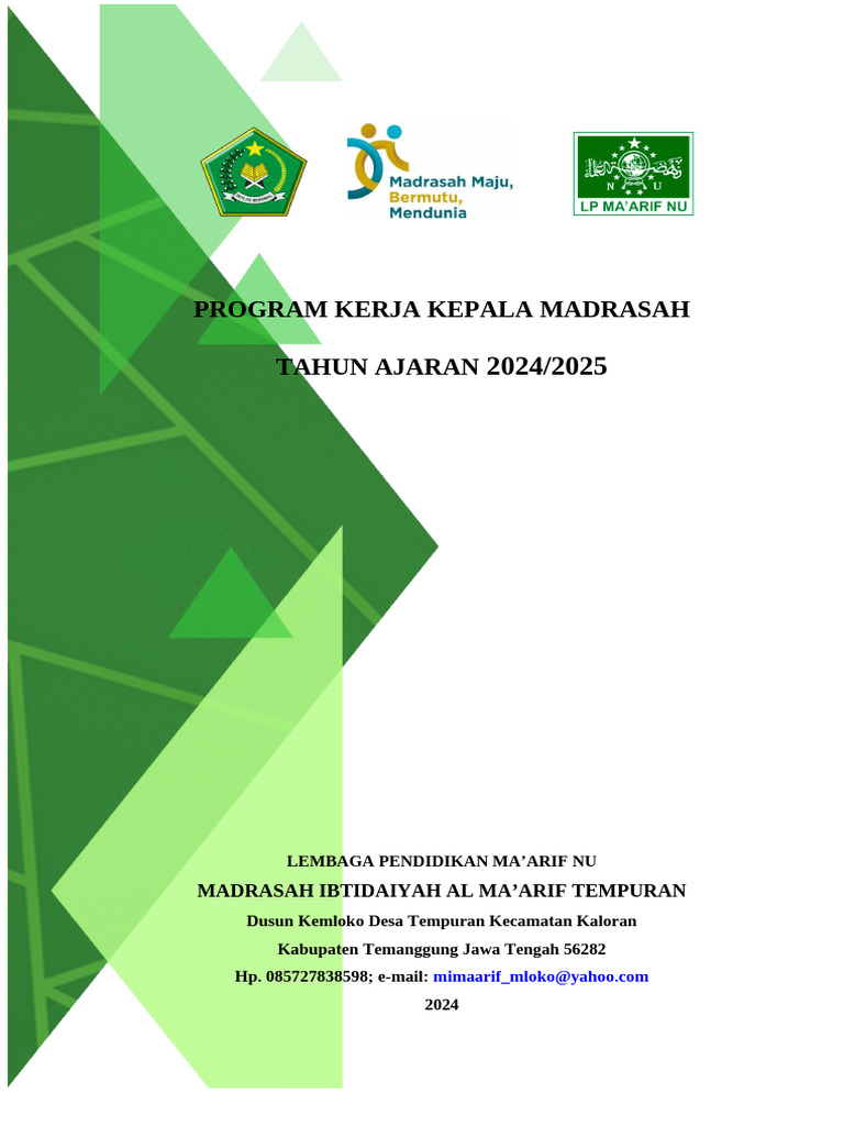 Program Kerja Kepala Madrasah | PDF