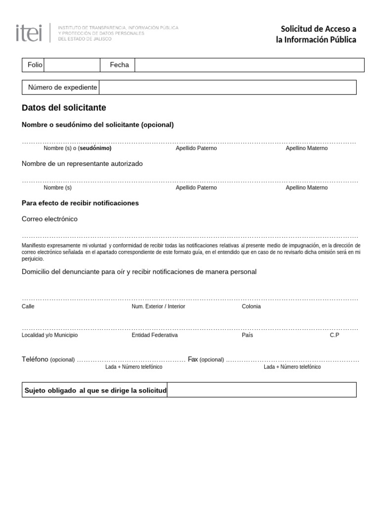 Ok Formato Guia Solicitud de Informacion | PDF