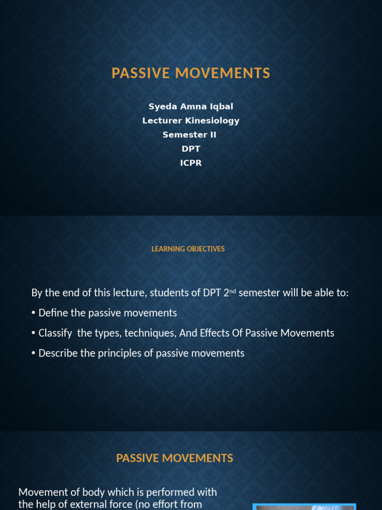 Passive Movements | PDF | Flexibility (Anatomy) | Musculoskeletal System