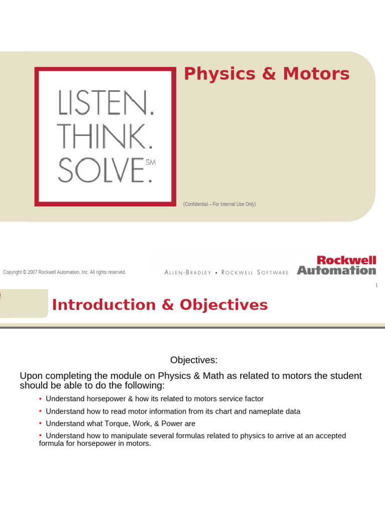 DRV10004 Physics Motors | PDF | Horsepower | Torque