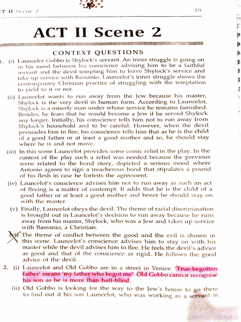 act 2 scene 2 | PDF | The Merchant Of Venice