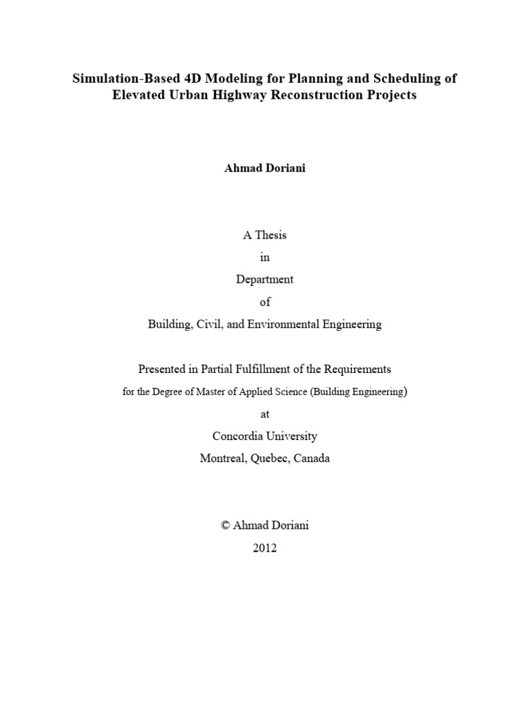 Simulation-Based 4D Modeling For Planning and Scheduling of Elevated Urban Highway ...