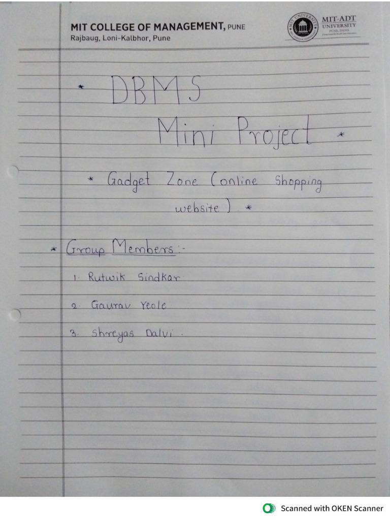 DBMS Mini Project | PDF