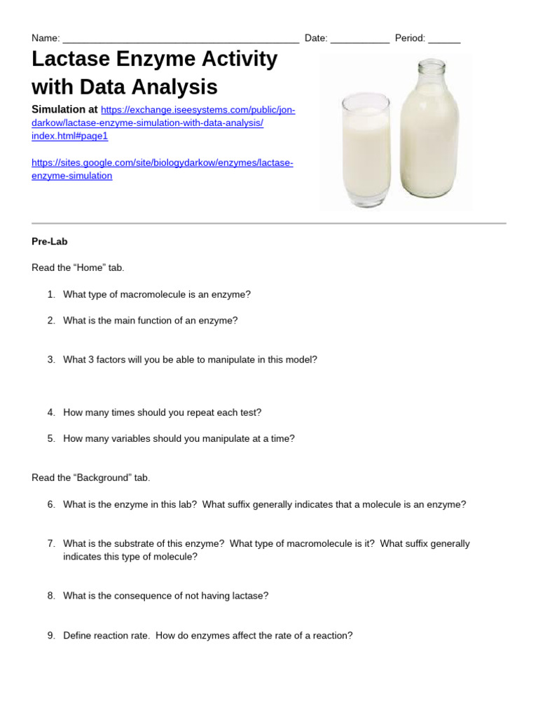 Lactase Enzyme Activity With Data Analysis 2021 Temperature | PDF ...