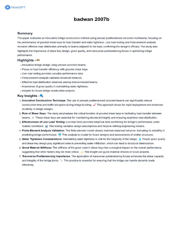 NoteGPT - Summary - Badwan 2007b | PDF