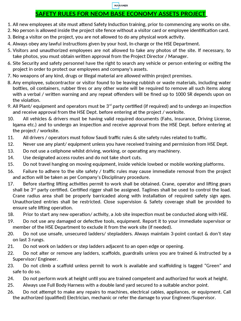 Site Safety Rules | PDF | Personal Protective Equipment | Safety