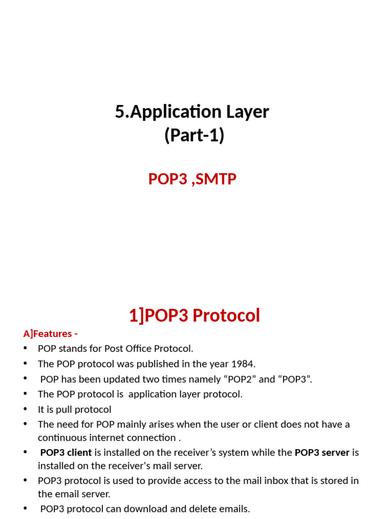 5.1(POP3&SMTP) | PDF | Internet Protocols | Network Architecture
