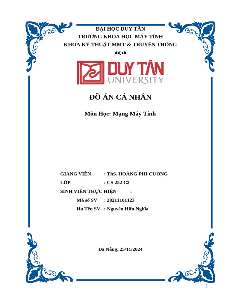 CS252C2 DACN NguyenHuuNghia 1123 | PDF