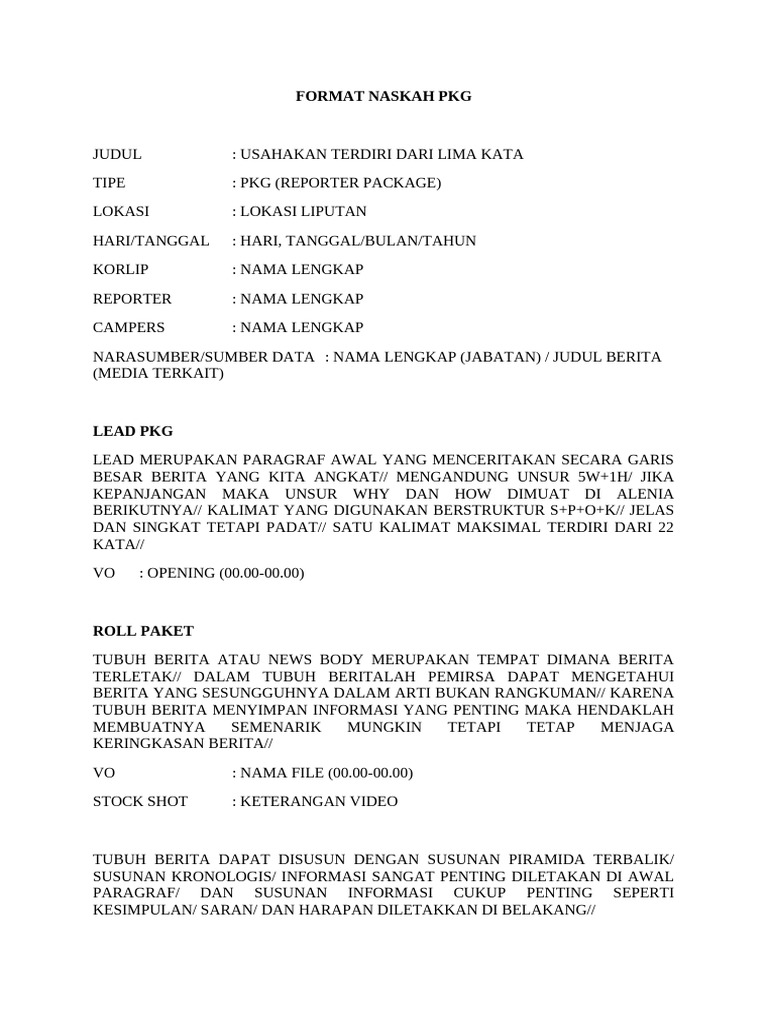 (Fix) Format Naskah PKG | PDF