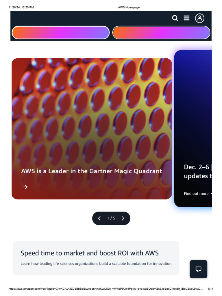 AWS Homepage | PDF | Amazon Web Services | Artificial Intelligence