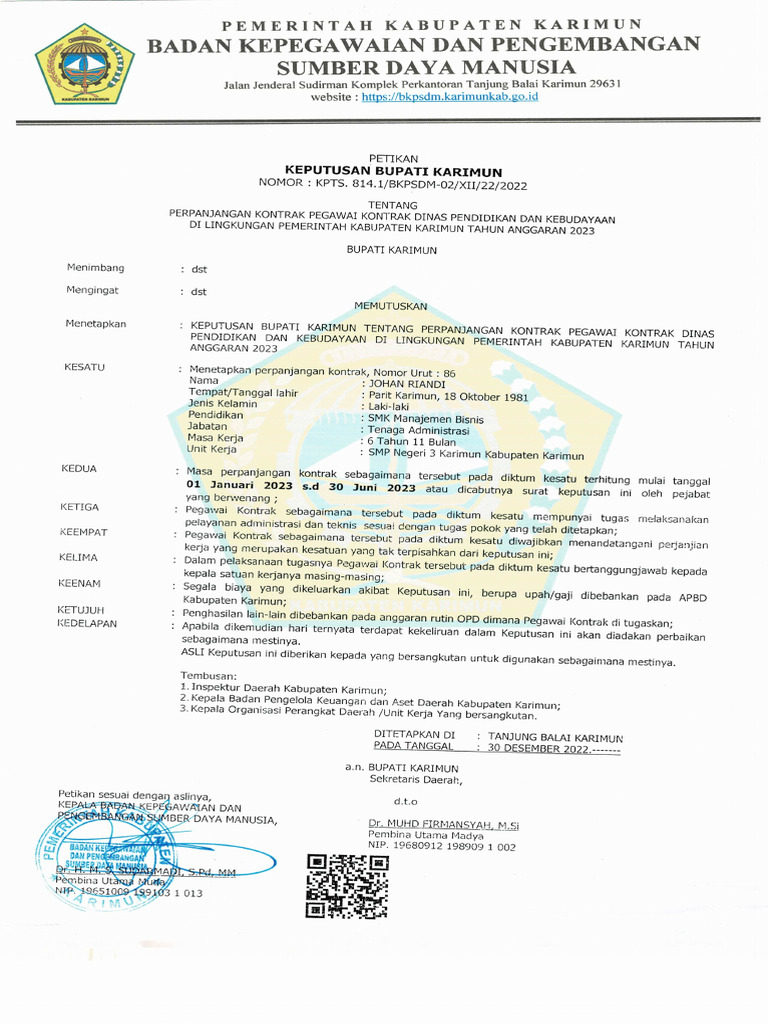 SK BG Andi - 000013 | PDF