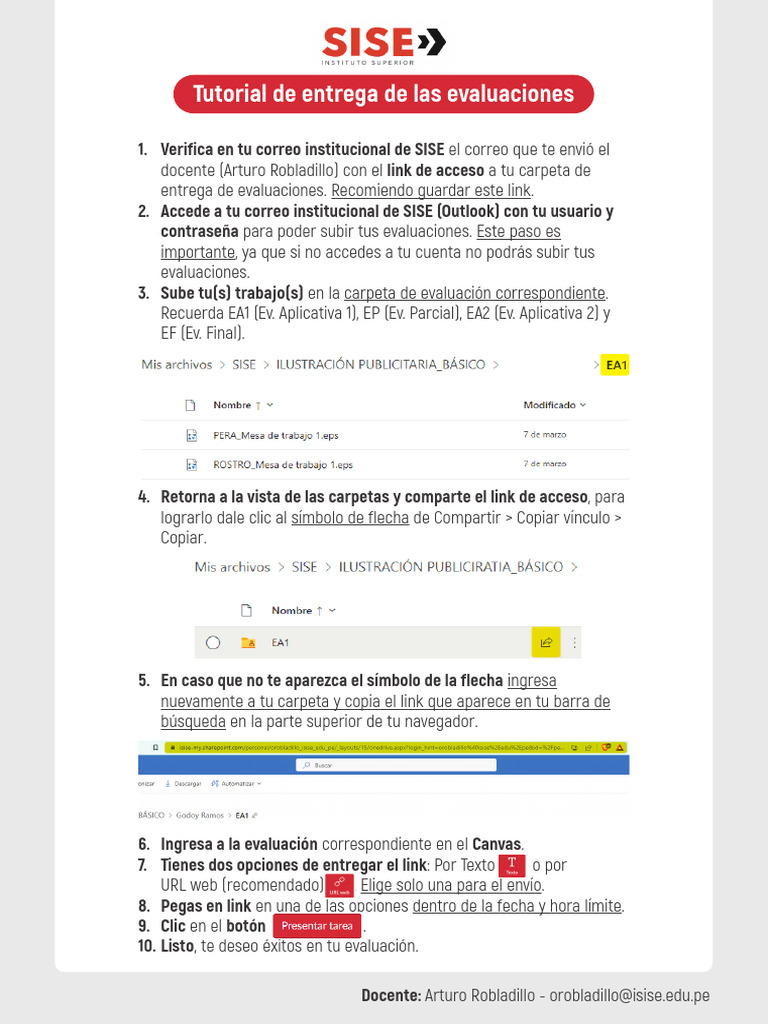 Tutorial de Entrega de Evaluaciones - Canvas - Sise-3 | PDF