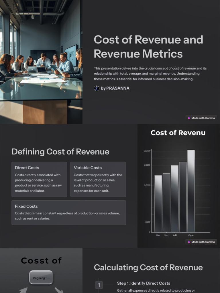 Cost of Revenue and Revenue Metrics | PDF | Profit (Economics) | Revenue