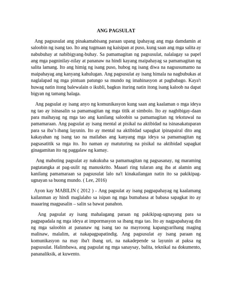 ANG PAGSULAT-WPS Office | PDF