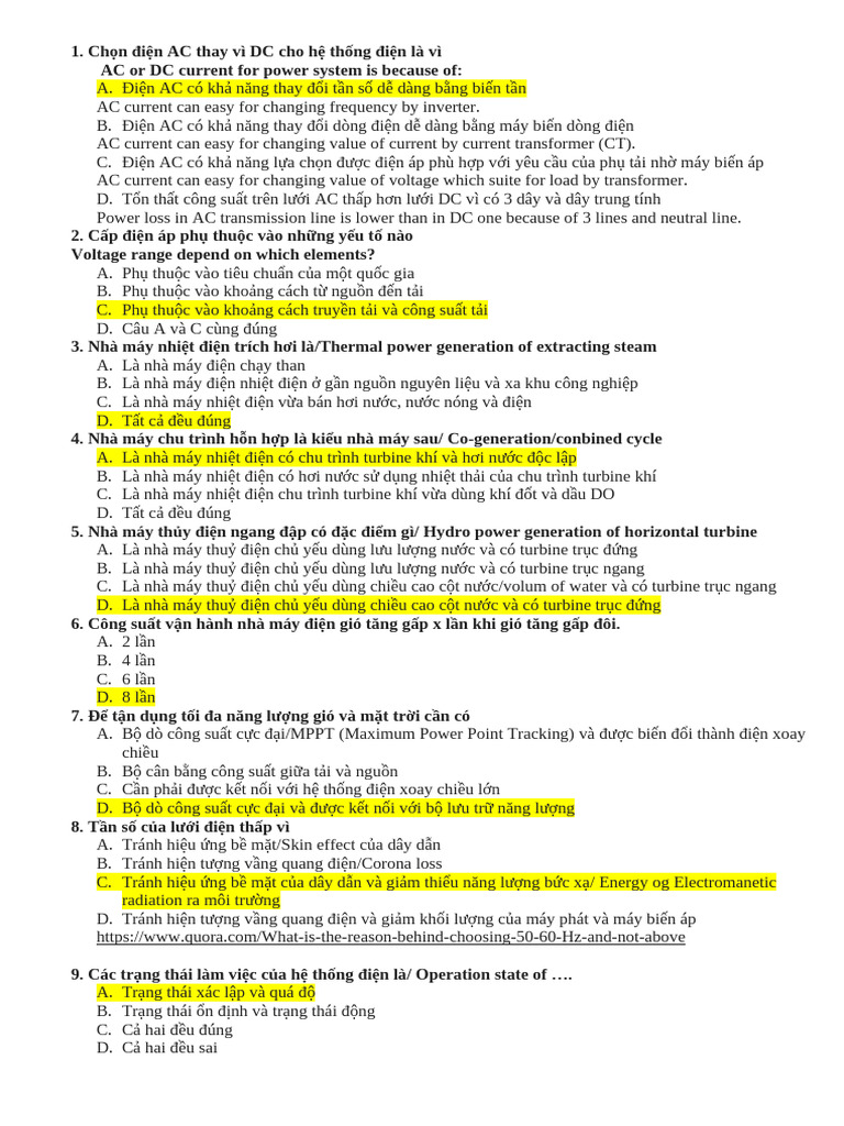 Bai Hoc - Cau Hoi Trac Nghiem Tong Quan HTD | PDF