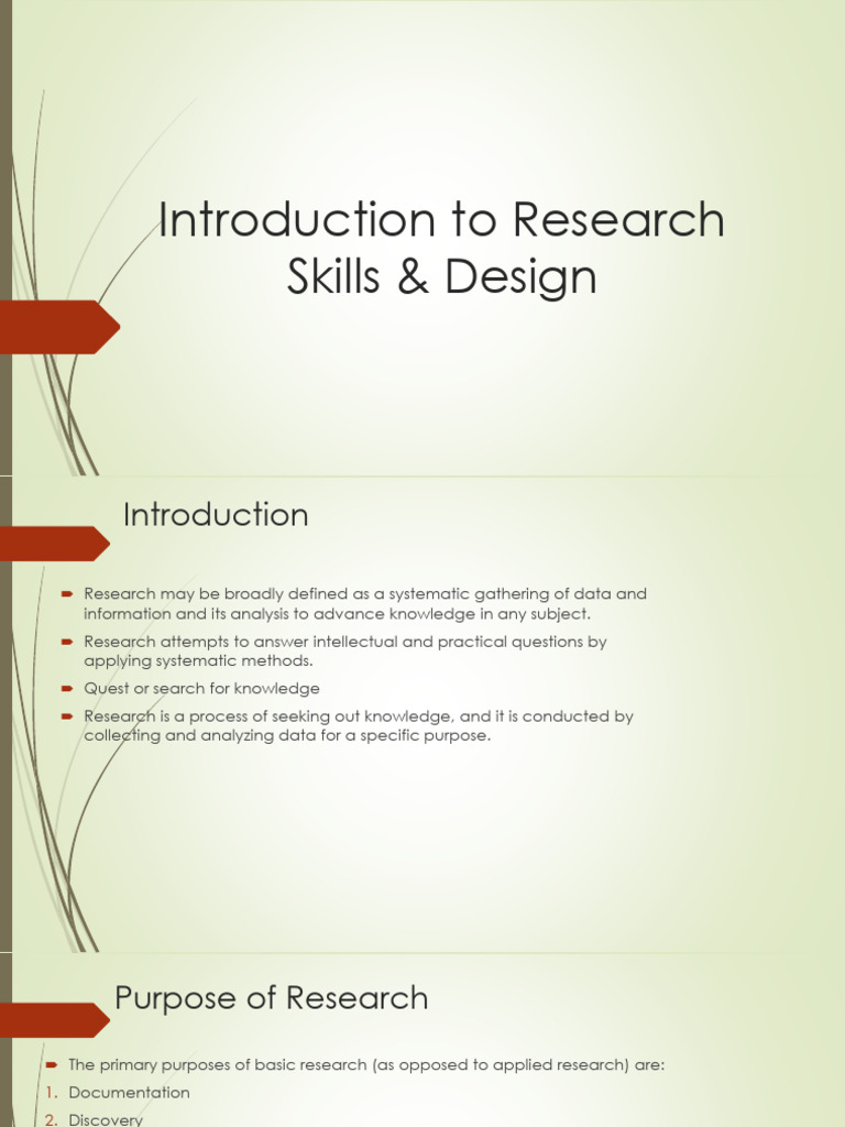 Introduction To Research Skills Design | PDF