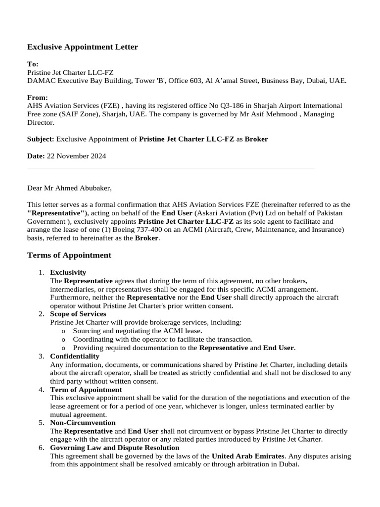 Exclusive Letter Broker | PDF