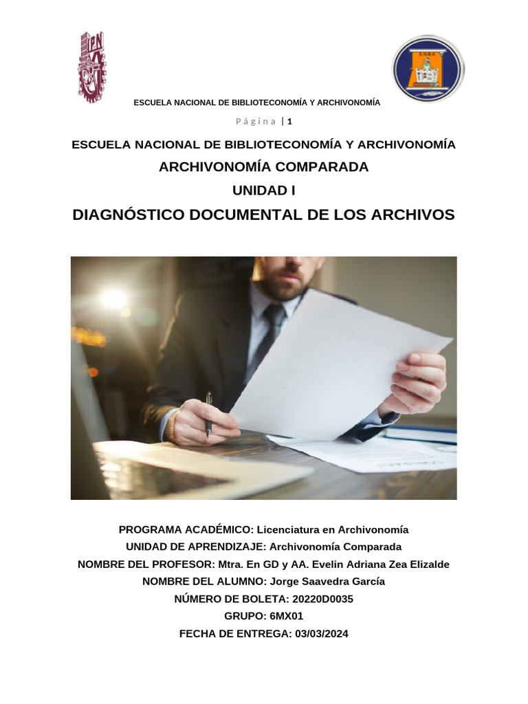 Diagnóstico Documental Archivos - Jorge Saavedra | PDF