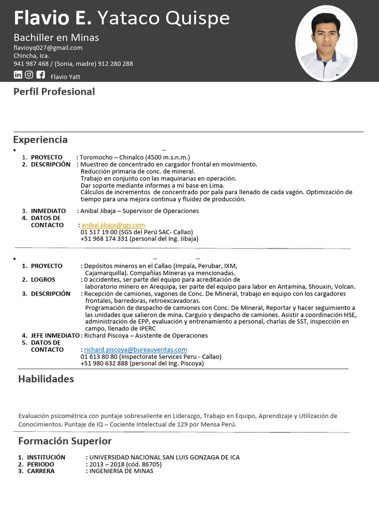 CV Fyq 2 | PDF | Minería | Lugar de trabajo
