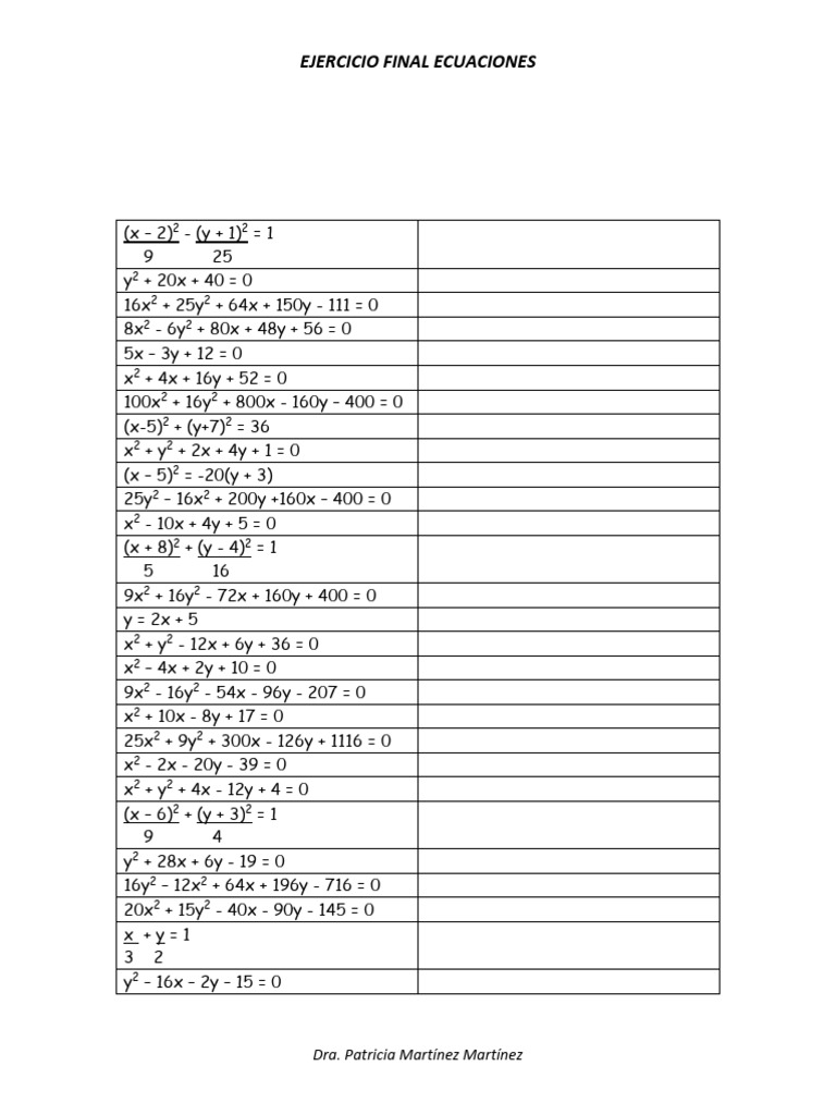 Ejercicio Final Ecuaciones | PDF